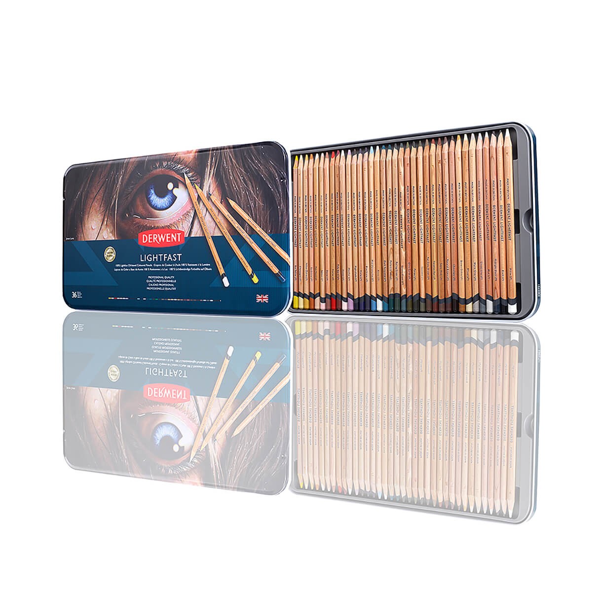 Lápis de Cor Permanente Lightfast 36 Cores Estojo Lata Novas Cores ...